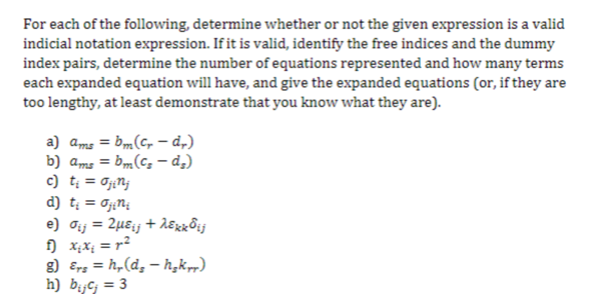 Solved For each of the following, determine whether or not | Chegg.com