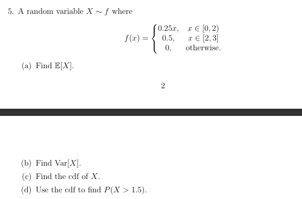 Solved A random variable x∼f | Chegg.com