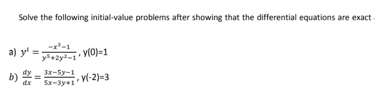 Solved Solve the following initial-value problems after | Chegg.com