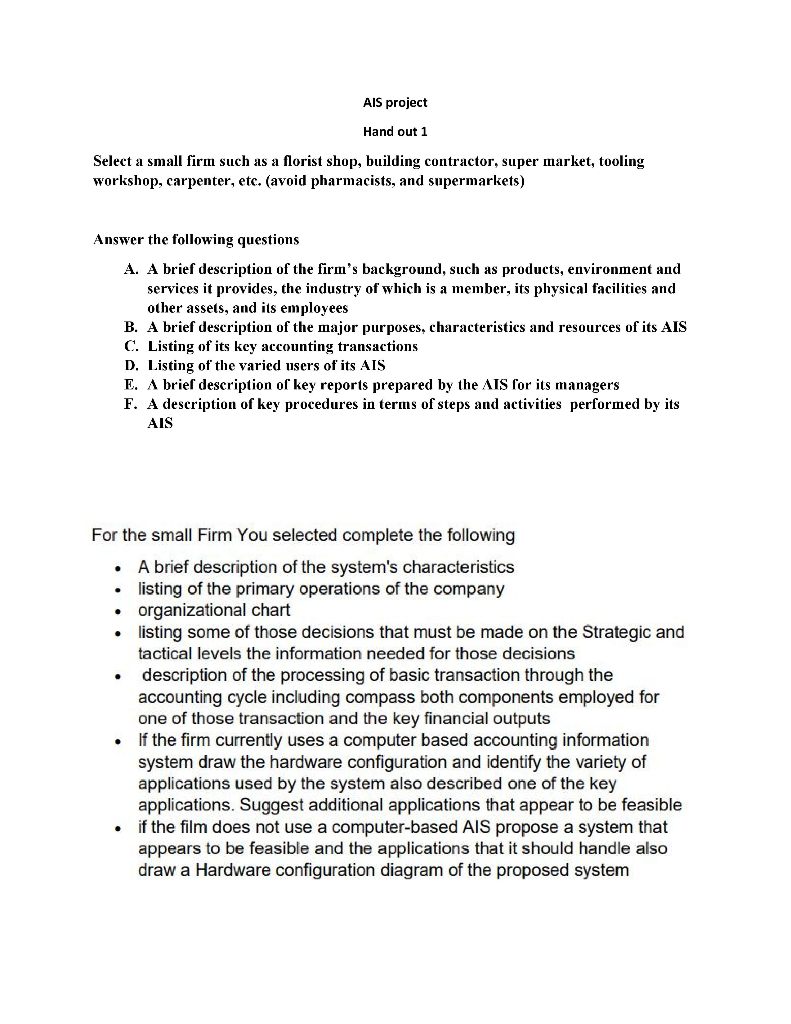 Please Solve this project for Accounting Information | Chegg.com