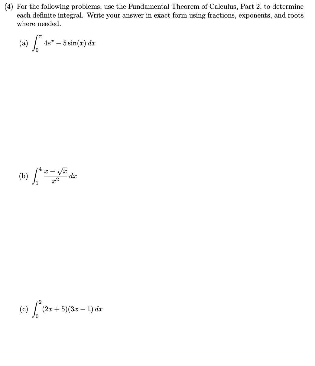 Solved (4) For the following problems, use the Fundamental | Chegg.com