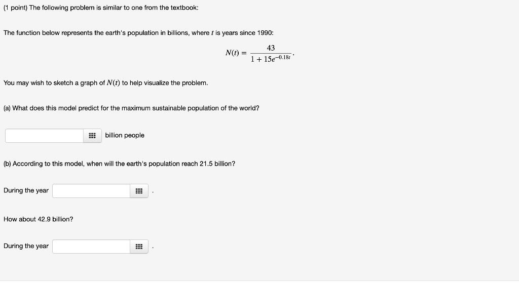 Solved (1 point) The following problem is similar to one | Chegg.com