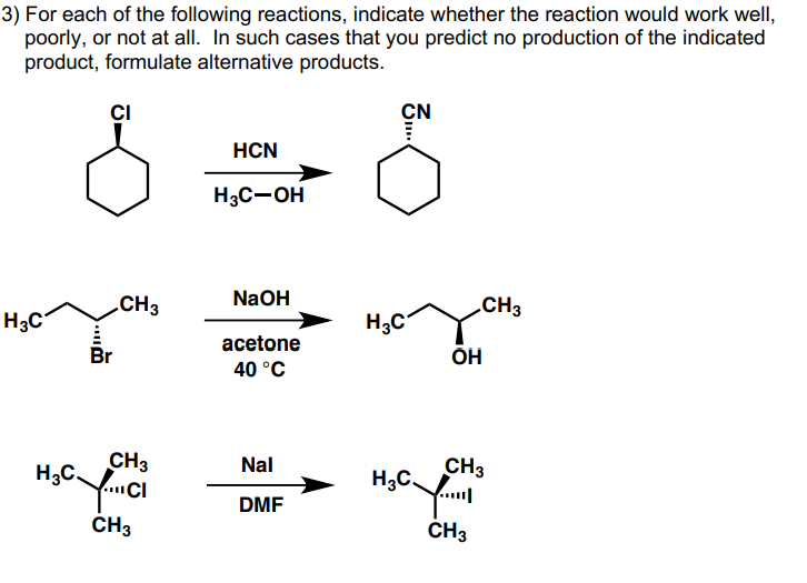 Solved 3) For each of the following reactions, indicate | Chegg.com