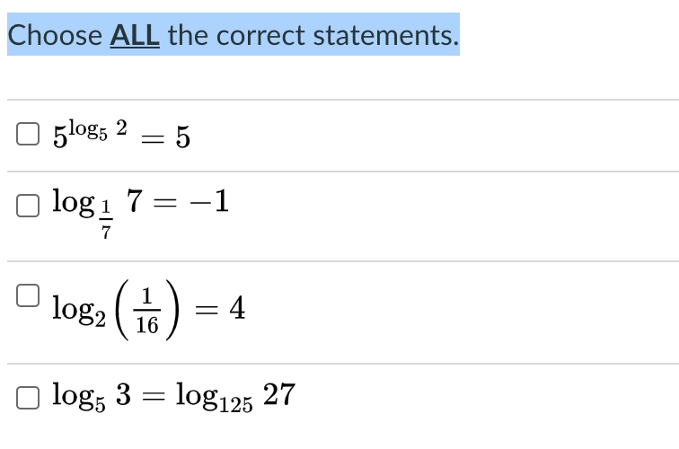 Solved (Discrete Math) 1. Choose ALL the correct | Chegg.com