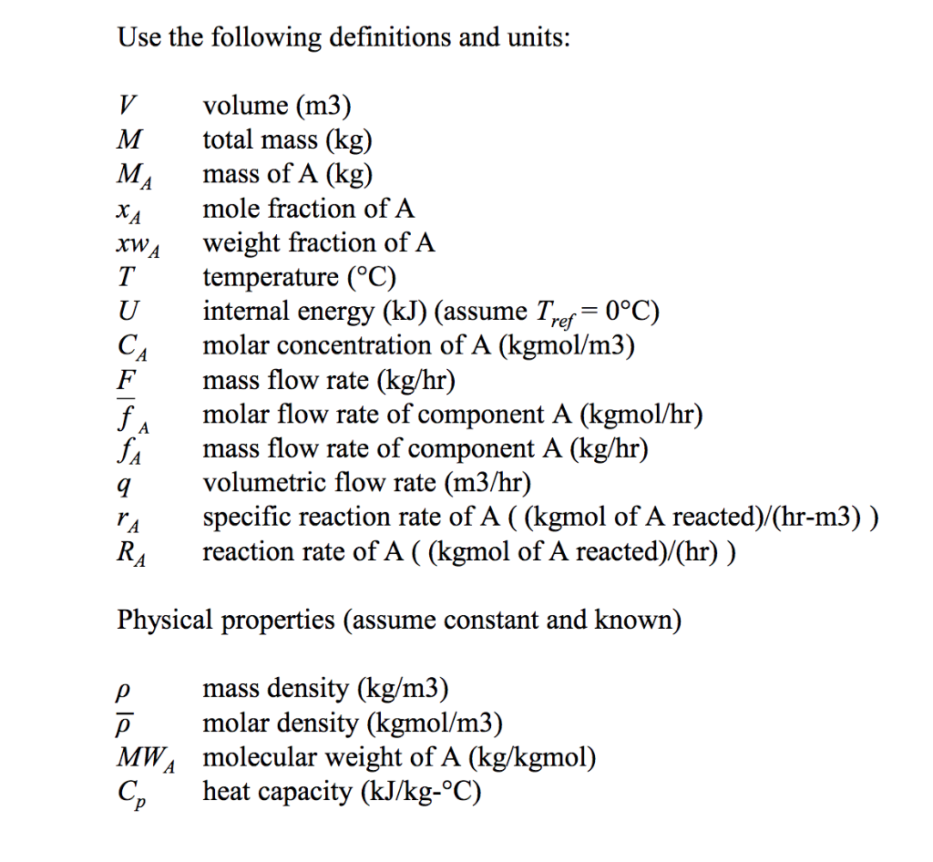 1.13 A stirred tank is used to mix two feed streams | Chegg.com