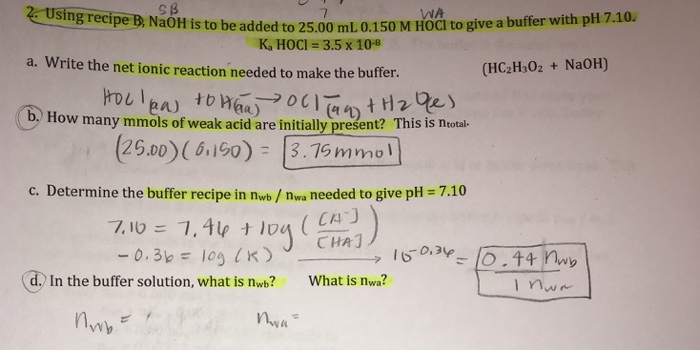 Solved Using recipe B NaOH is to be added to 25.00 mL 0.150 | Chegg.com