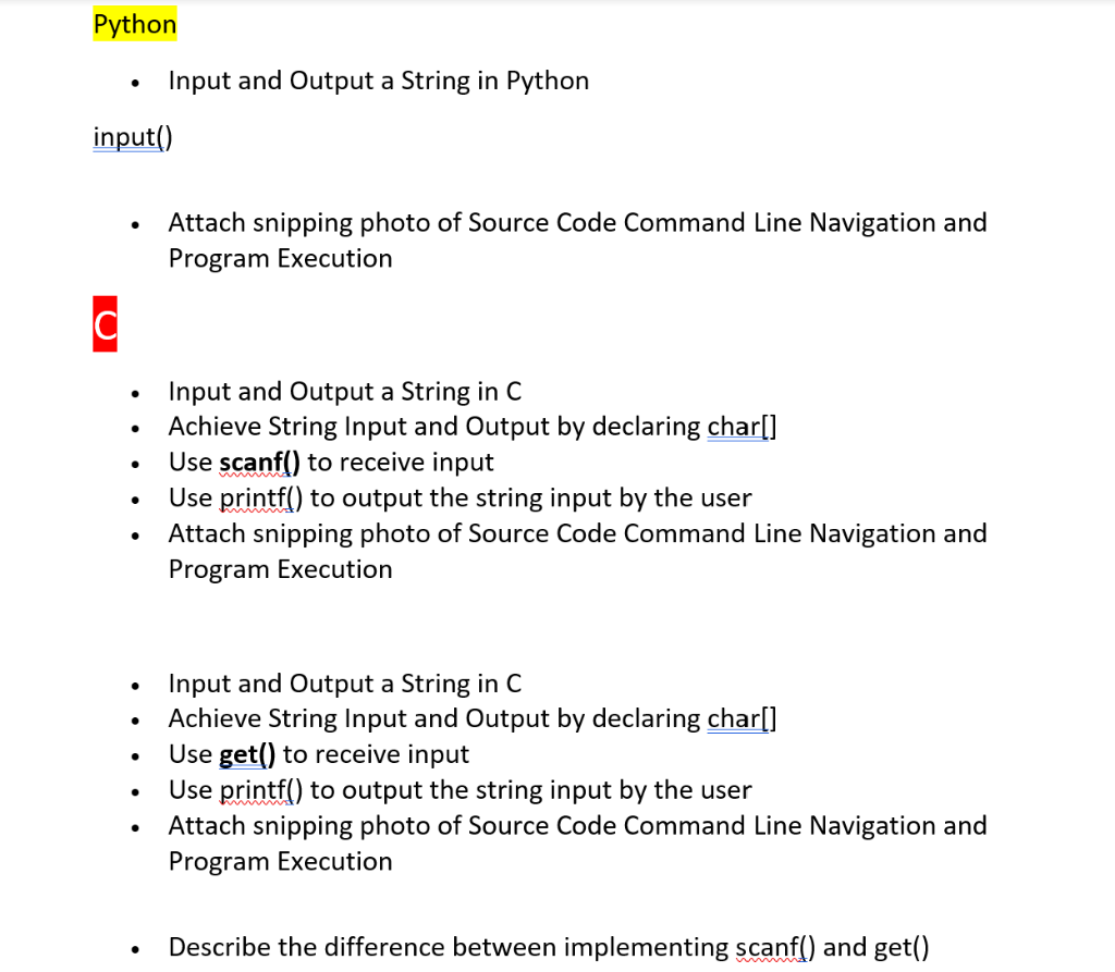 Solved Python Input And Output A String In Python Input Chegg