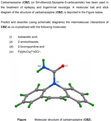 Solved Carbamazepine (CBZ) (or | Chegg.com