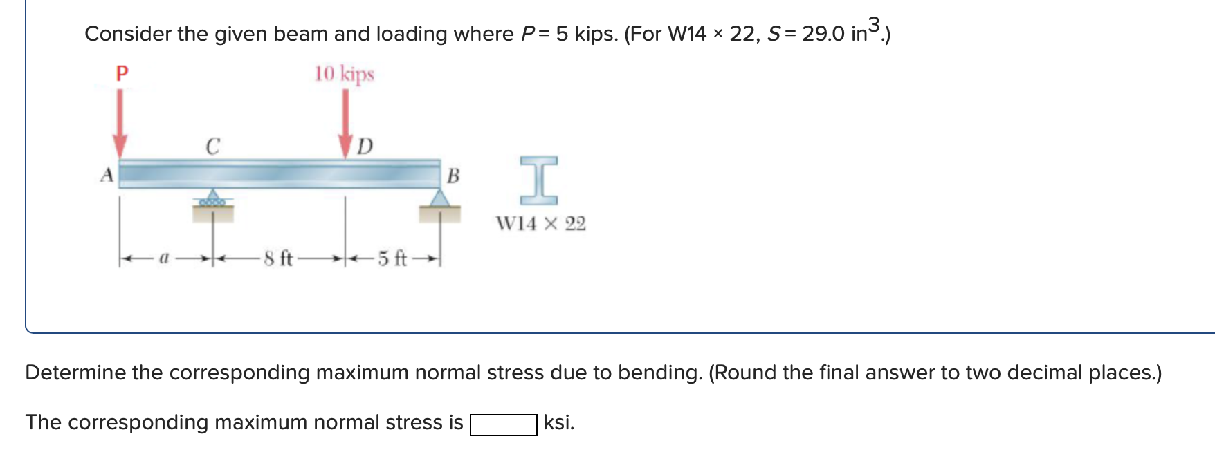 Solved Consider the given beam and loading where | Chegg.com
