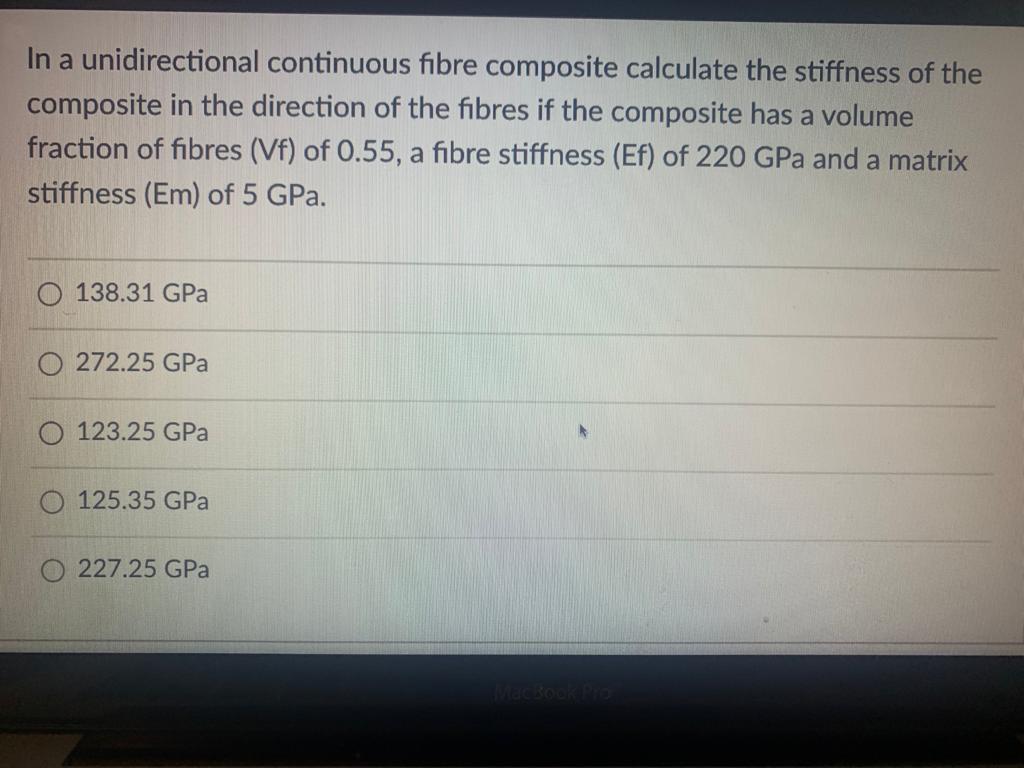 Solved In a unidirectional continuous fibre composite | Chegg.com