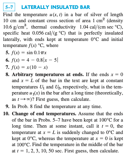Solved Problem 10 ﻿onlyLATERALLY INSULATED BARFind the | Chegg.com