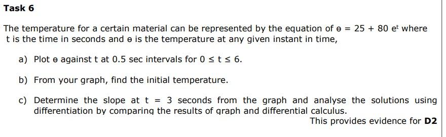 Solved Task 6 The temperature for a certain material can be | Chegg.com