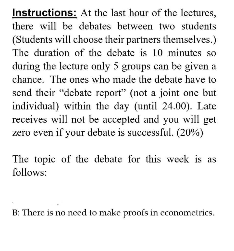 Solved Instructions: At the last hour of the lectures, there | Chegg.com