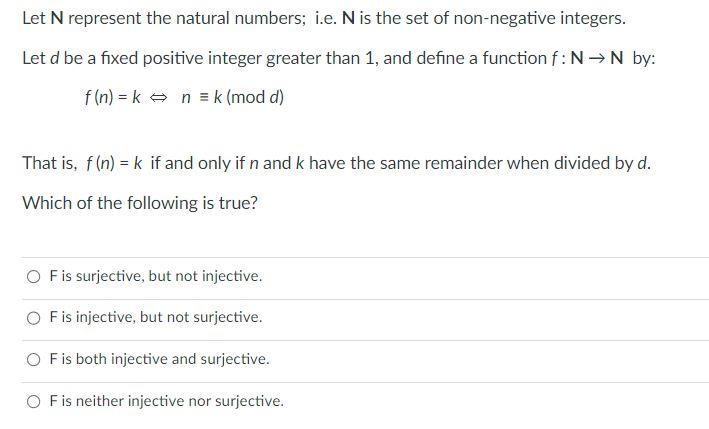 Solved Let N represent the natural numbers; i.e. N is the | Chegg.com