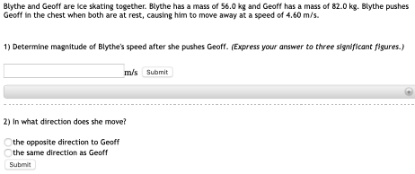 Solved Blythe and Geoff are ice skating together. Blythe has | Chegg.com