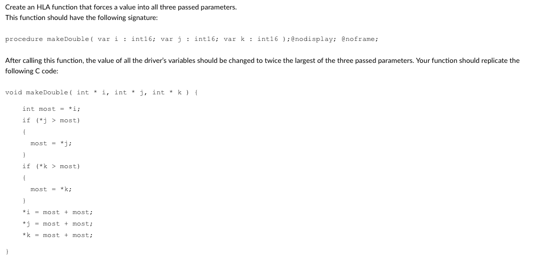Solved Create an HLA function that forces a value into all | Chegg.com