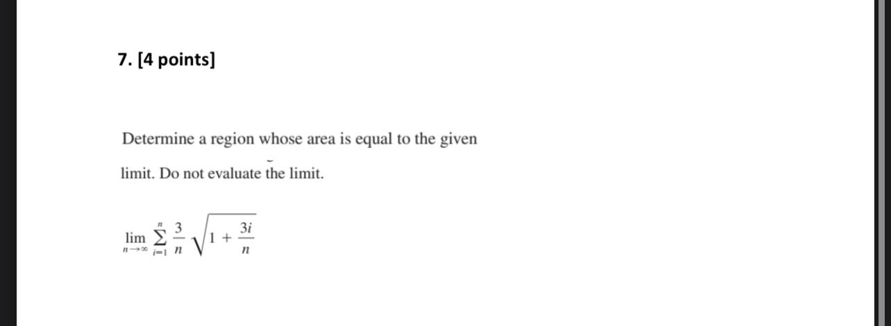 Solved Determine a region whose area is equal to the given | Chegg.com