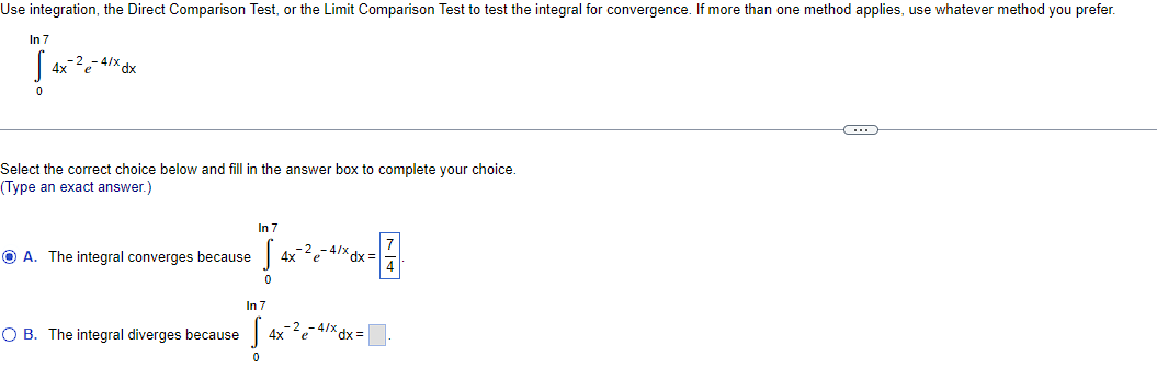 Solved Use Integration The Direct Comparison Test Or ﻿the 3121