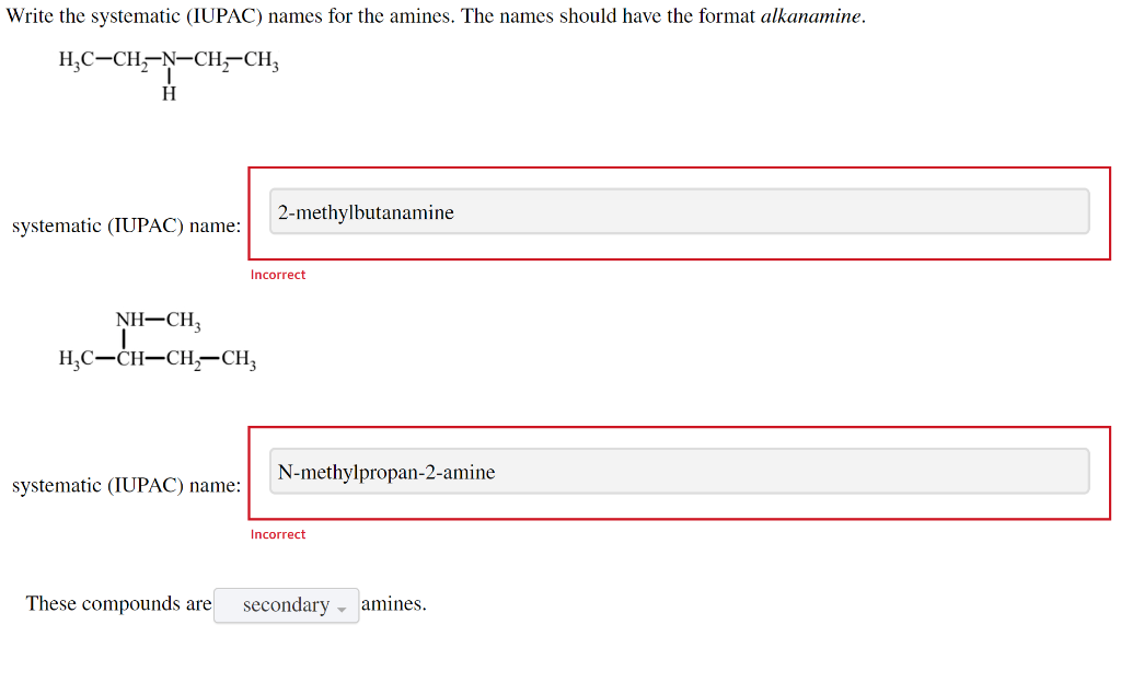 Solved Write the systematic (IUPAC) names for the amines. | Chegg.com
