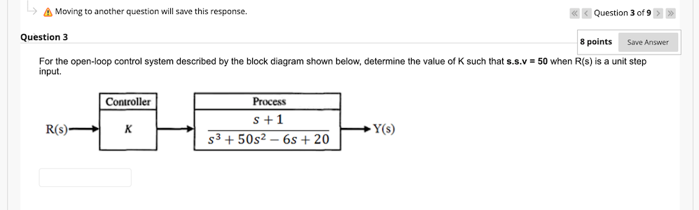 Solved For a open-loop control system described by the block | Chegg.com