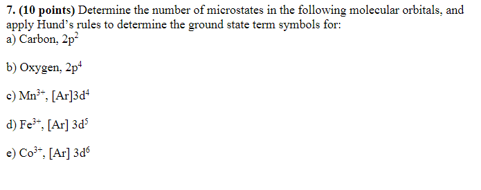 Solved 7. (10 points) Determine the number of microstates in | Chegg.com