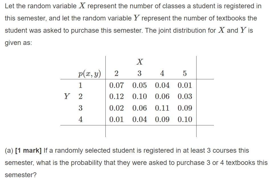 Solved Let the random variable X represent the number of | Chegg.com
