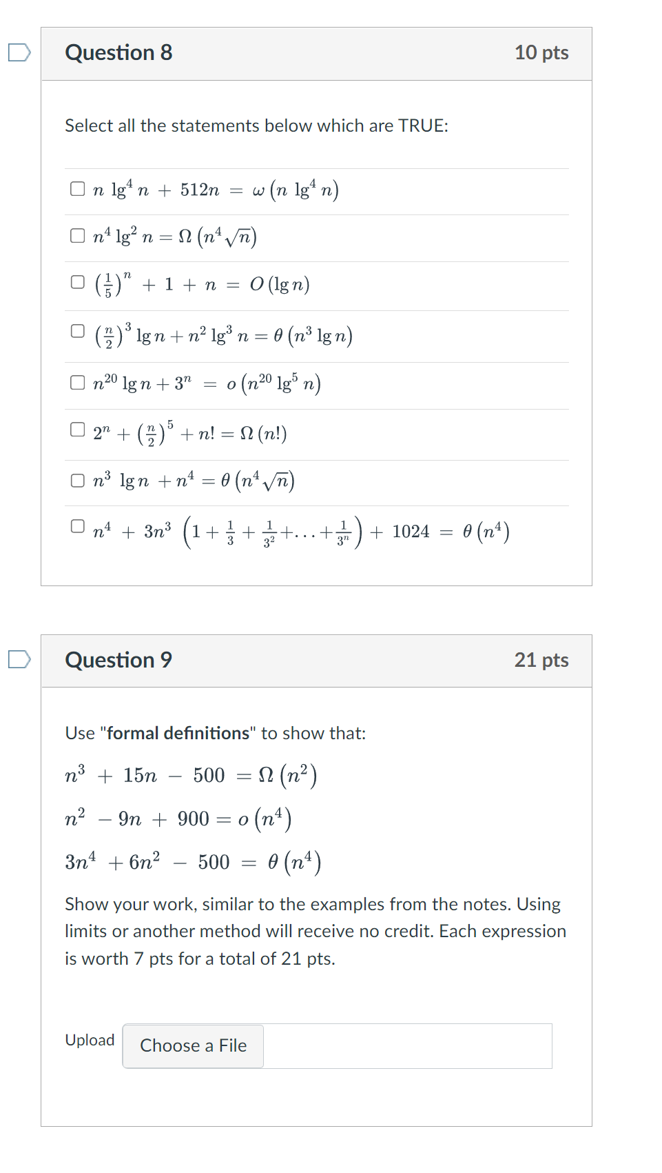 Solved Select all the statements below which are TRUE: | Chegg.com