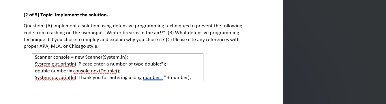 Solved 2 Of 5 Topic Implement The Solution Question A