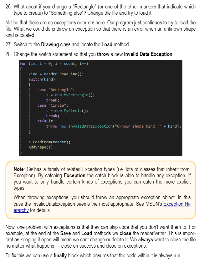 Solved Instructions This task continues the Shape Drawer | Chegg.com
