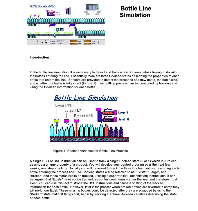 Solved Bottle Line Simwlotion Bottle Line Simulation Wo | Chegg.com