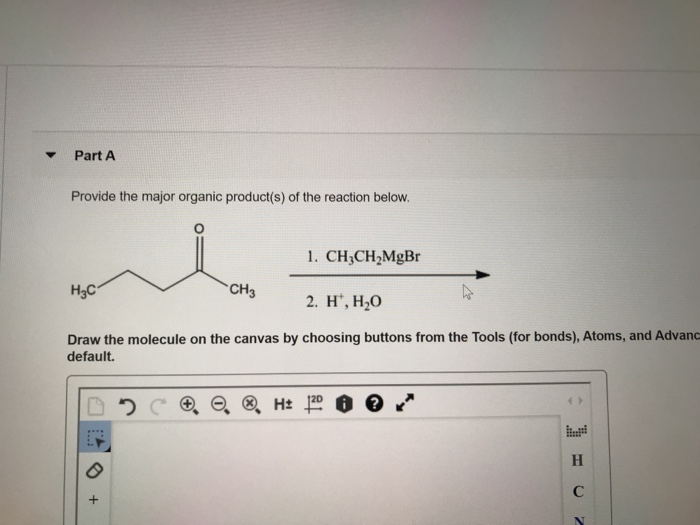 Solved Part A Provide the major organic product(s) of the | Chegg.com