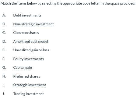 Solved Match the items below by selecting the appropriate | Chegg.com