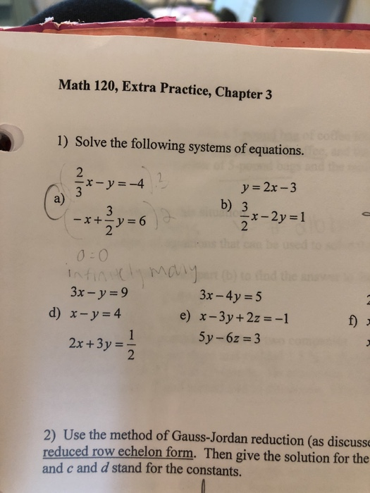 Solved Math 120, Extra Practice, Chapter 3 1) Solve the | Chegg.com