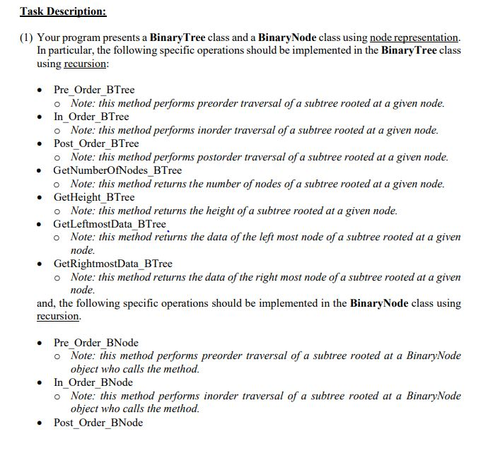 I am writing the code for BinaryNode but I need | Chegg.com