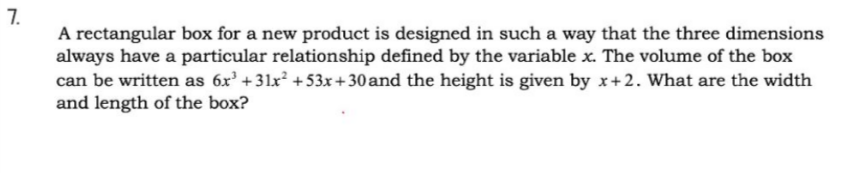 Solved 7. A rectangular box for a new product is designed in | Chegg.com