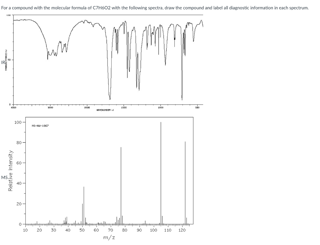 Solved For a compound with the molecular formula of C7H6O2 | Chegg.com