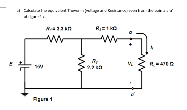 [Solved]: a) Calculate the equivalent Thevenin (voltage and