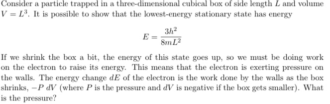 Solved Consider a particle trapped in a three-dimensional | Chegg.com
