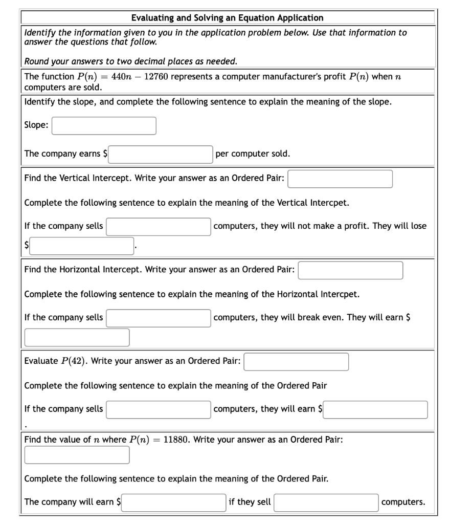 Solved Evaluating and Solving an Equation Application | Chegg.com