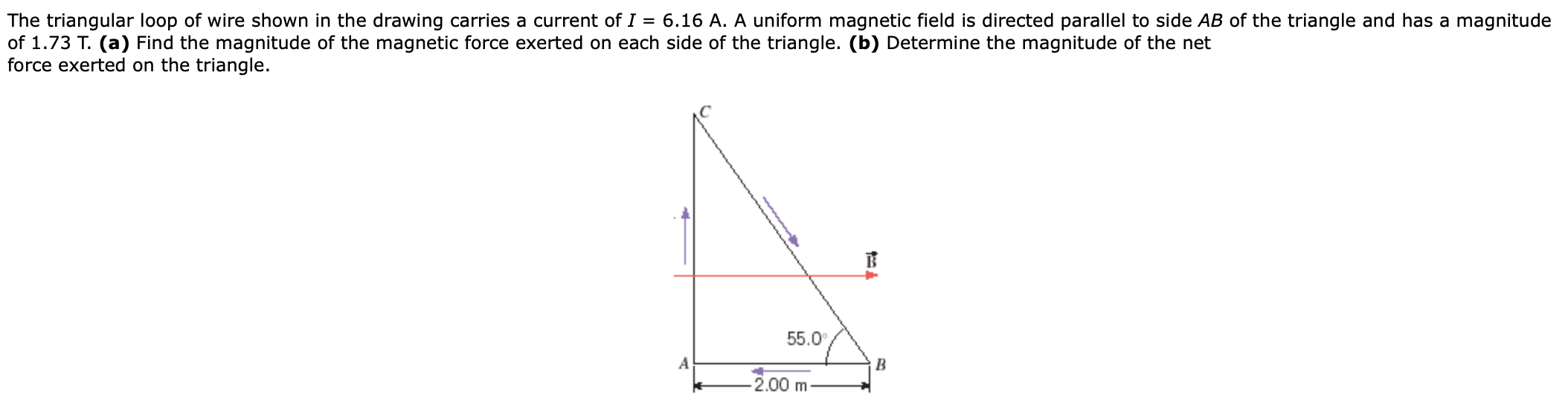 Solved The triangular loop of wire shown in the drawing | Chegg.com