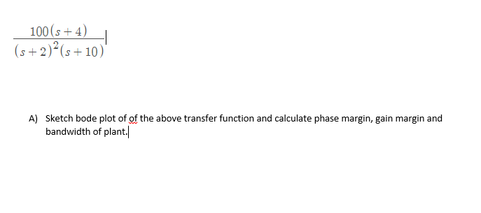 Solved Give a detailed solution for bode plot calculations, | Chegg.com