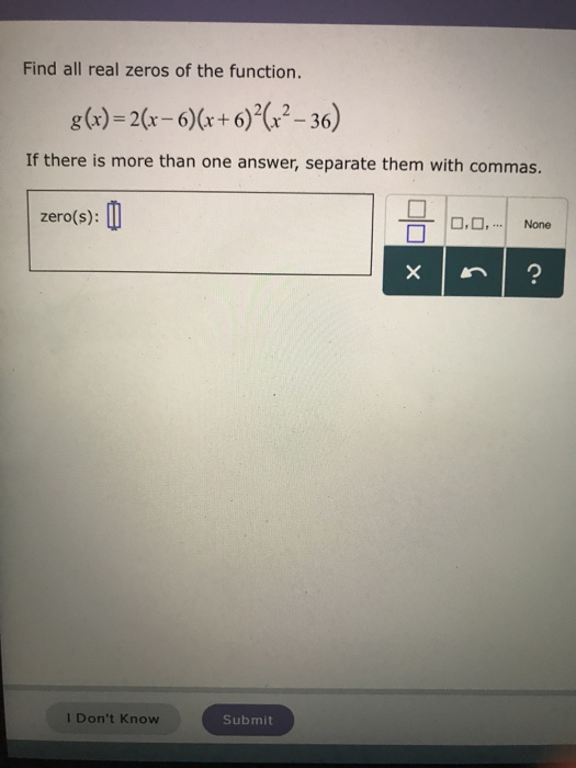 Solved Find all real zeros of the function. g(x) = 2(x - | Chegg.com