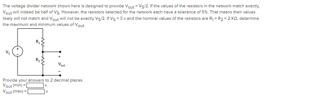 Solved The voltage divider network shown here is designed to | Chegg.com