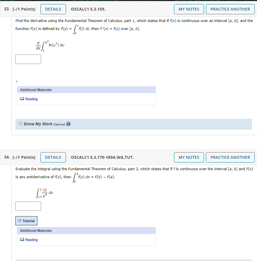 Solved 23. [-/1 Points] DETAILS OSCALC1 5.3.159. MY NOTES | Chegg.com