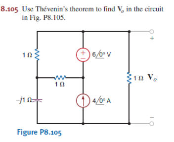 Solved 8.105 ﻿Use Thévenin's theorem to find | Chegg.com