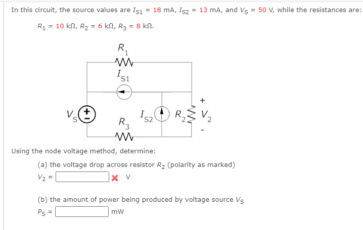 Solved In this circuit, the source values are IS1 = 18 mA, | Chegg.com