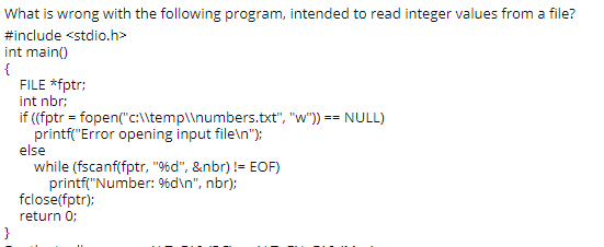 Solved What is wrong with the following program, intended to | Chegg.com