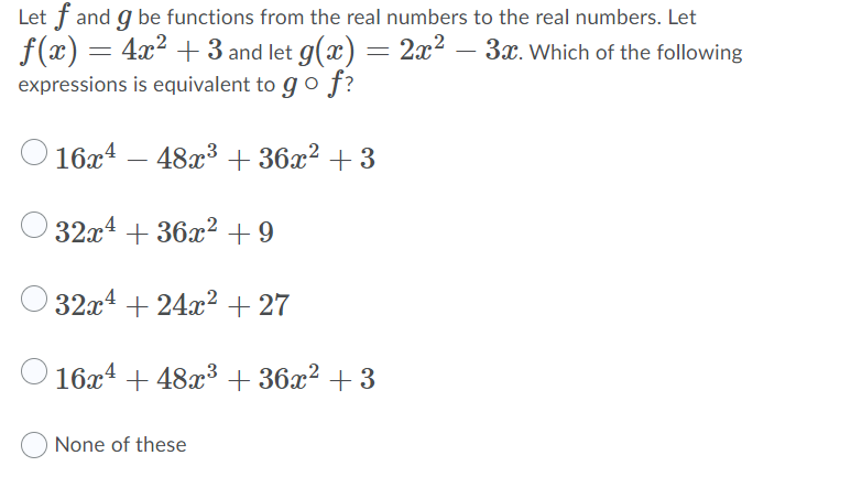 Solved Let f and g be functions from the real numbers to the | Chegg.com