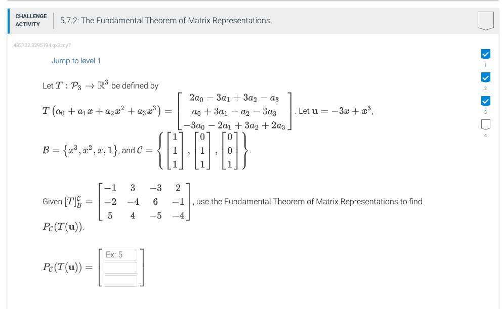 Solved 5.7.2: The Fundamental Theorem of Matrix | Chegg.com