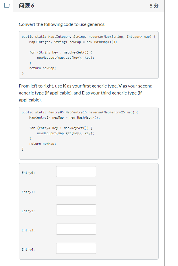 Solved 1206 5 Convert the following code to use generics: | Chegg.com